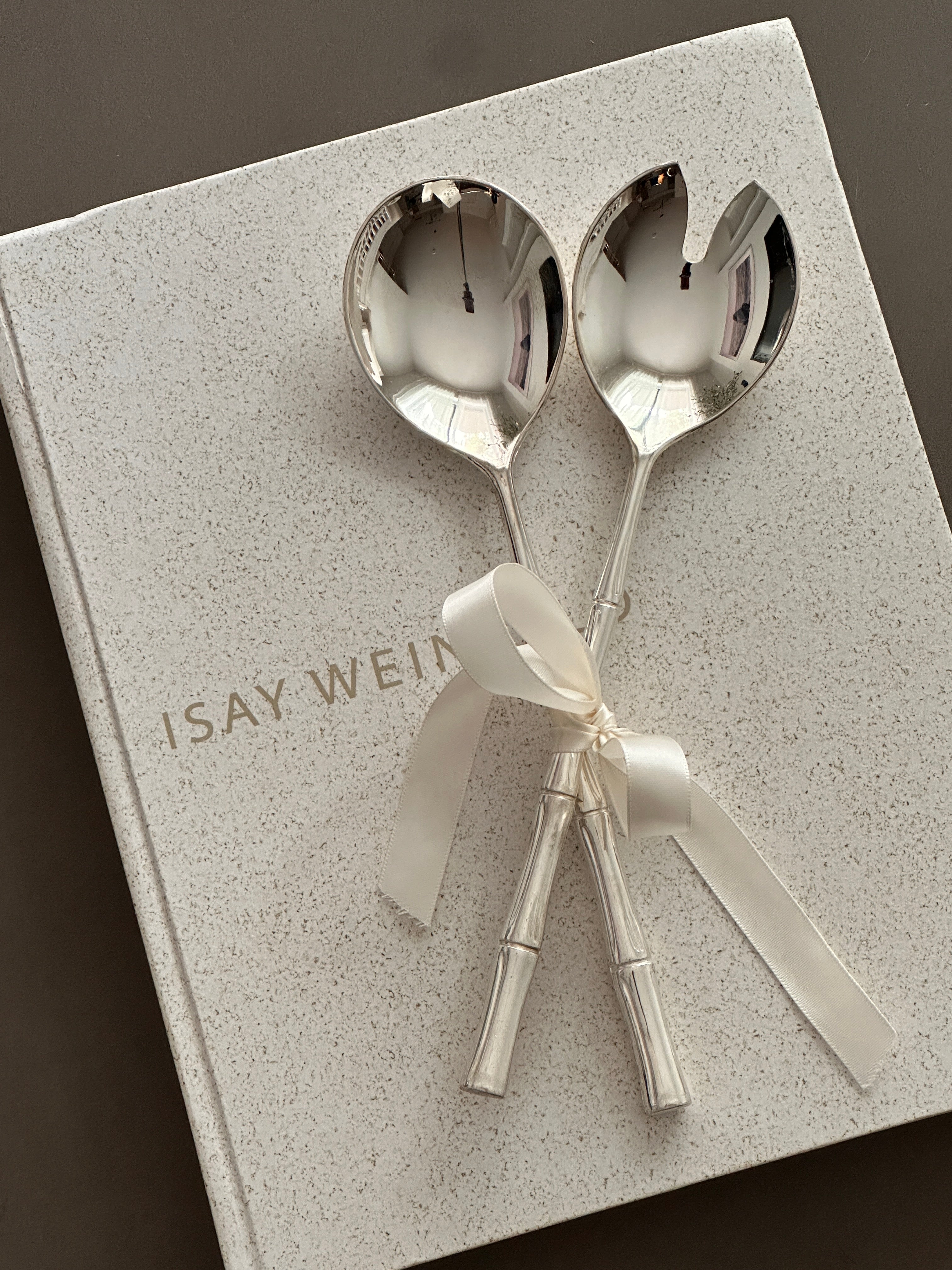 Vintage Italian Silver Plate Salad Tosser Serving Spoon & Fork – surlatable